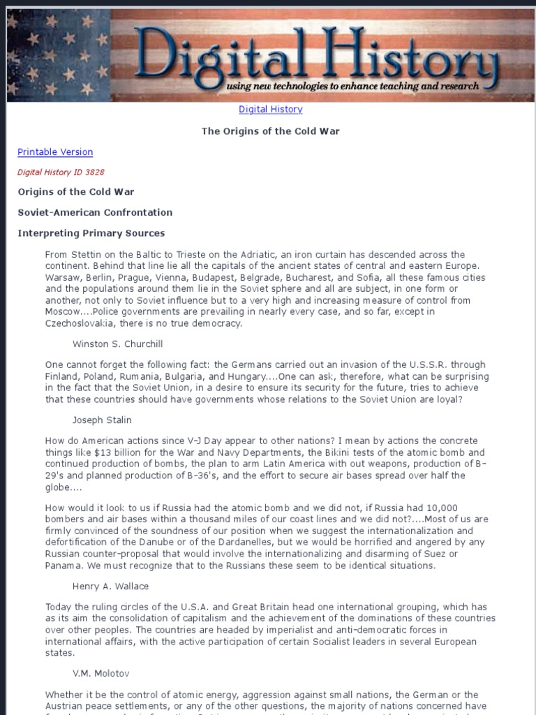 Cold War Primary Sources | PDF | Korean War | Containment