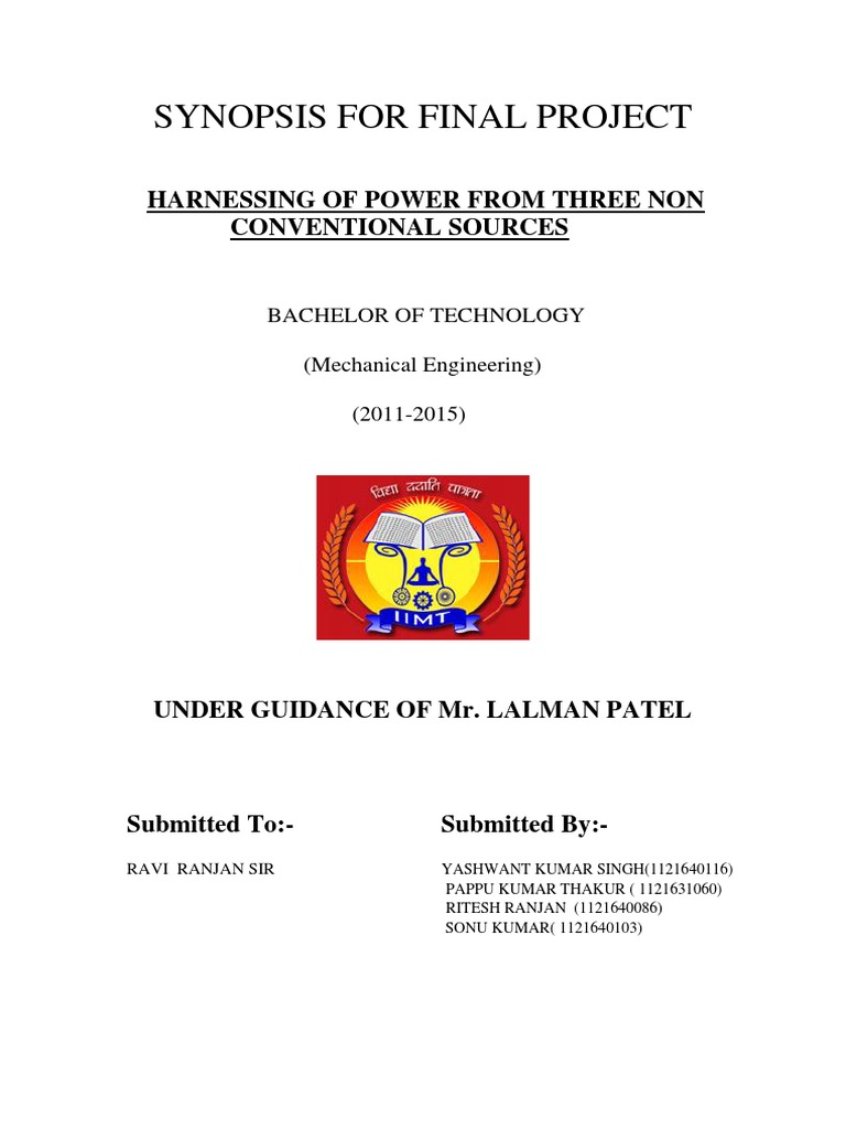 Synopsis Cover Page | PDF