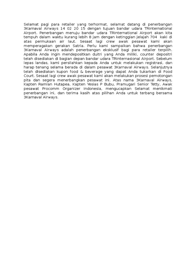 Script Pramugari | PDF