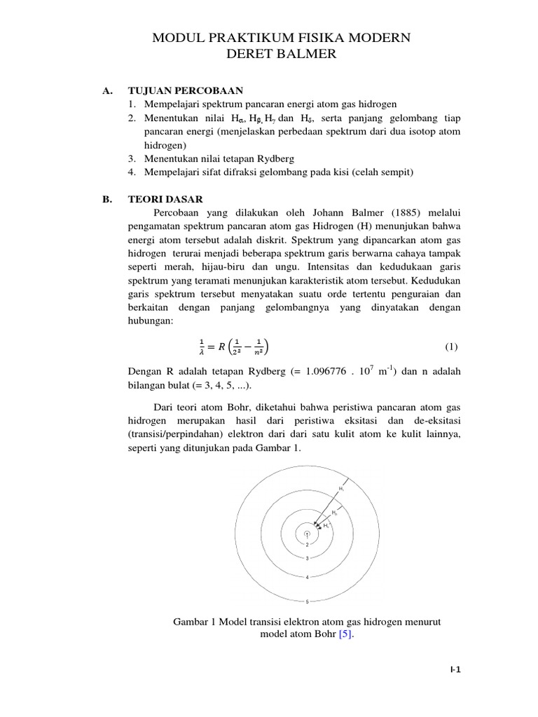 Modul Praktikum Deret Balmer | PDF