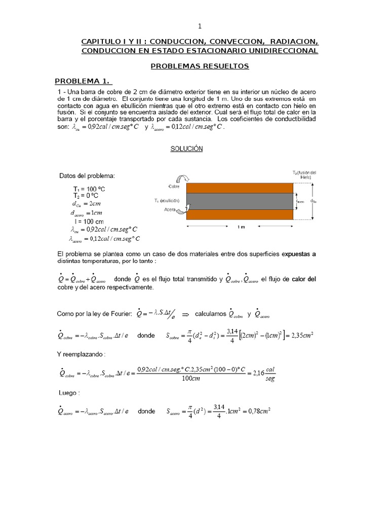 Problemas Resueltos Conduccion | PDF | Conduccion termica | Convección