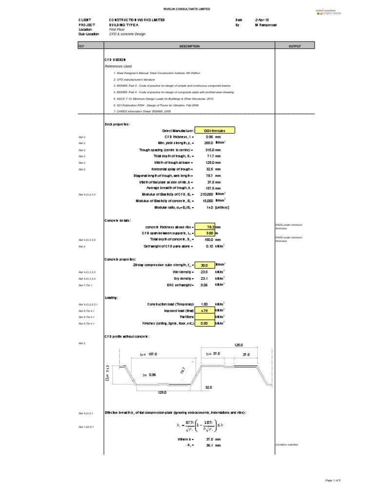 CFD Design Template | Download Free PDF | Beam (Structure) | Concrete