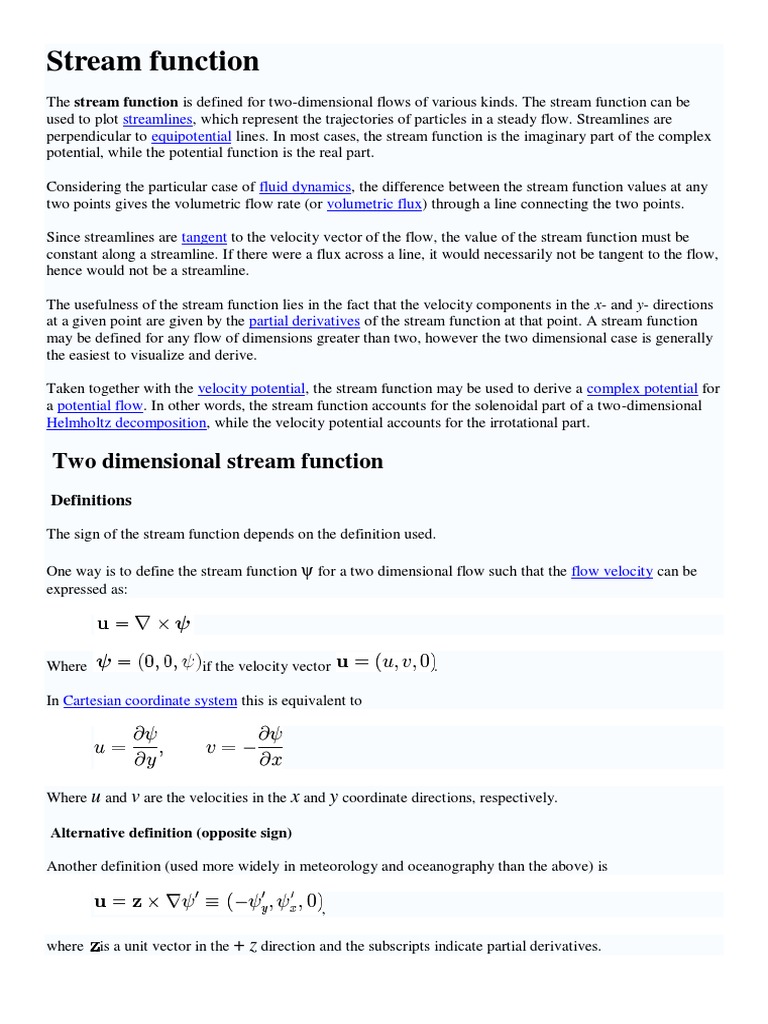 Stream Function | PDF | Geometry | Mathematical Objects