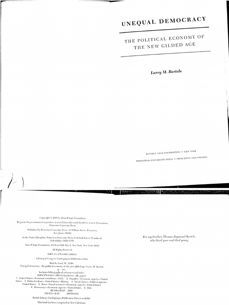 Bartels Unequal Democracy - pdf0s | PDF | Percentile | Bush Tax Cuts