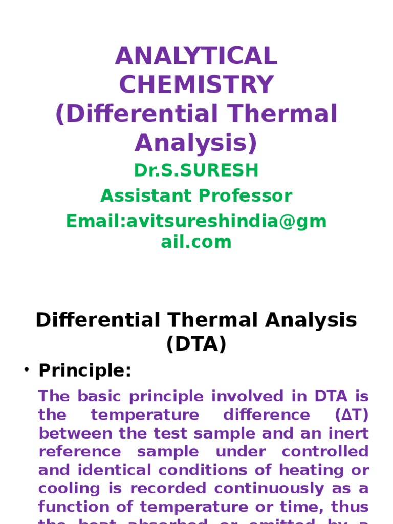 Differential Thermal Analysis Overview | PDF | Thermal Analysis | Materials
