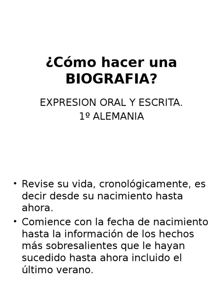 Cómo Hacer Una BIOGRAFIA | PDF | Educación primaria