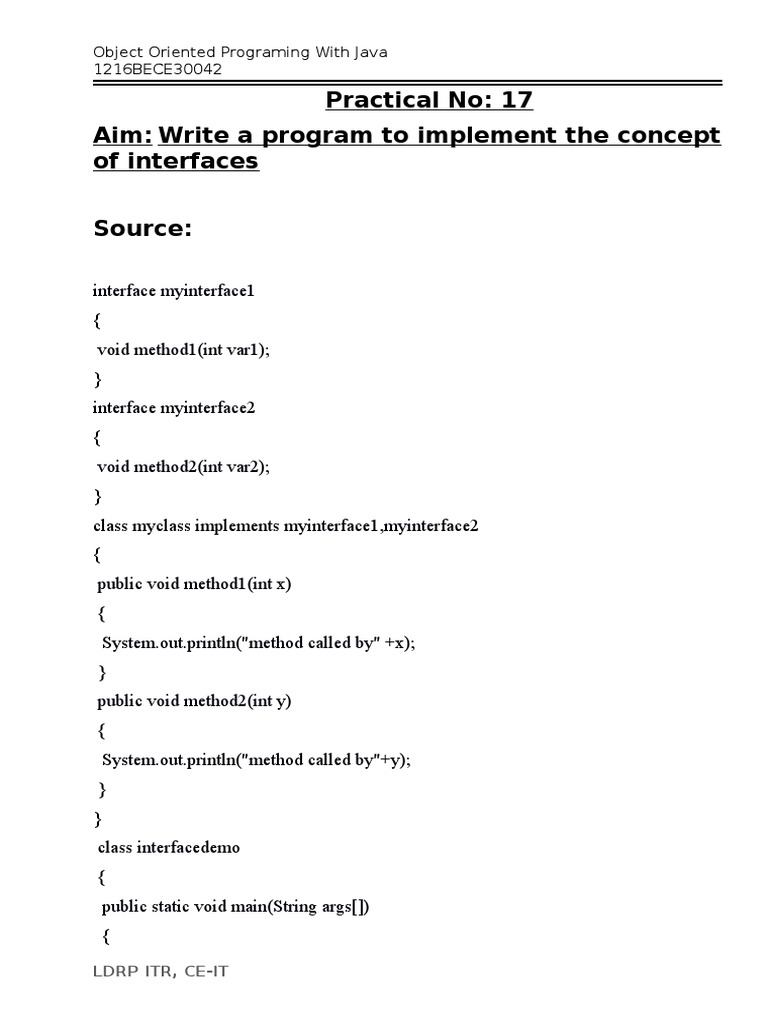 1216BECE30042 | PDF | Java (Programming Language) | C (Programming ...