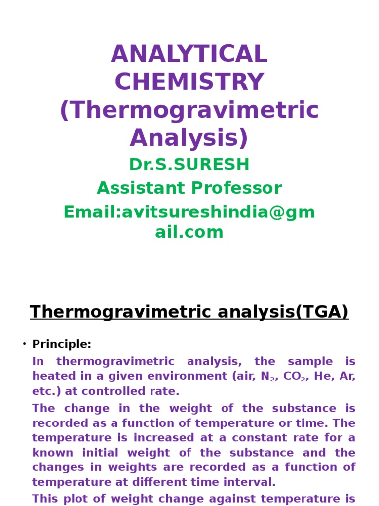 Thermogravimetric Analysis Overview | PDF | Thermogravimetric Analysis ...