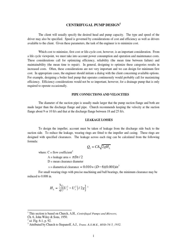 Centrifugal Pump Design | PDF | Pump | Horsepower