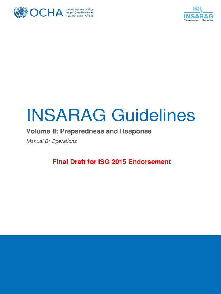 INSARAG Guidelines for USAR Operations | PDF | Search And Rescue ...