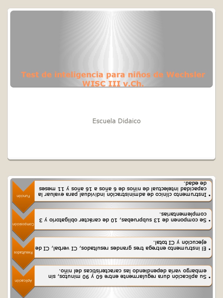 Wisc | PDF | Cociente de inteligencia | Cognición
