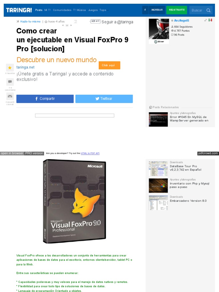 Como Crear Un Ejecutable en Visual Foxpro 9 | Mi sql | HTML