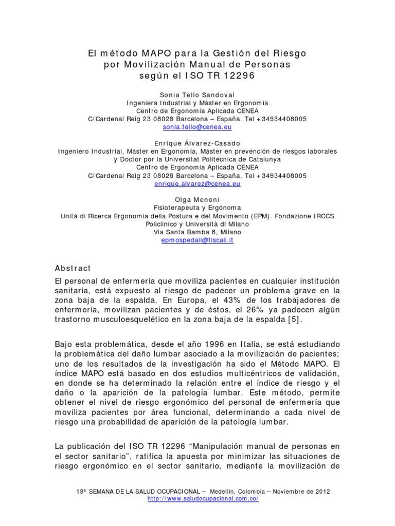 El+Metodo MAPO Sonia Tello | PDF | Dolor lumbar | Biomecánica