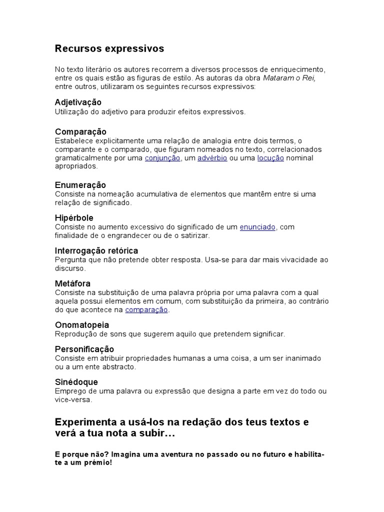 Recursos Expressivos na Literatura | PDF | Linguística | Comunicação