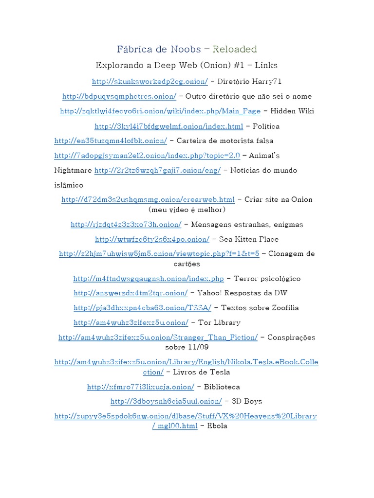 Explorando Links da Deep Web | PDF