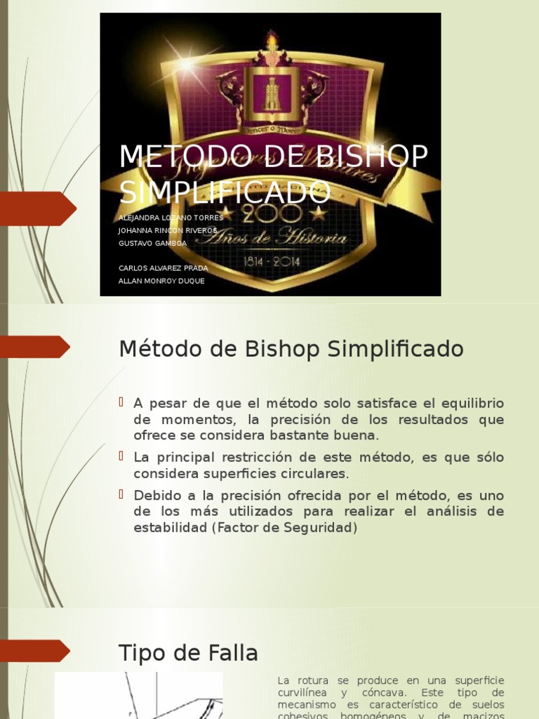 Metodo de Bishop Simplificado | PDF | Ingeniería mecánica | Enseñanza ...