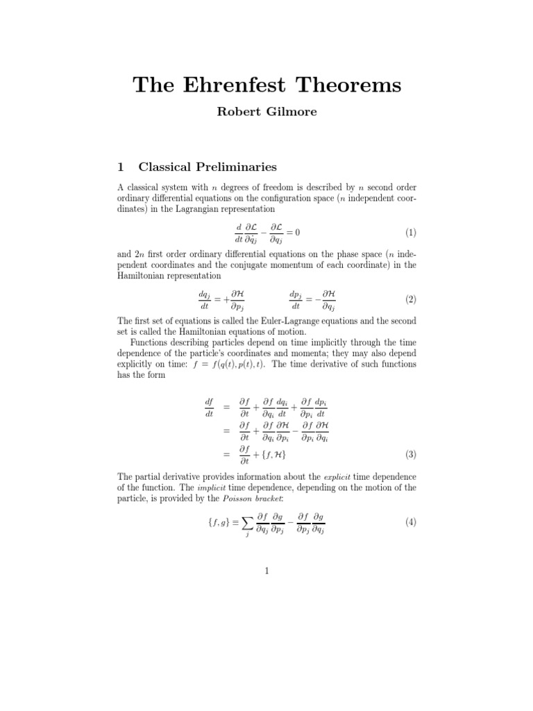 Ehrenfest theorem proof | Hamiltonian Mechanics | Condensed Matter Physics
