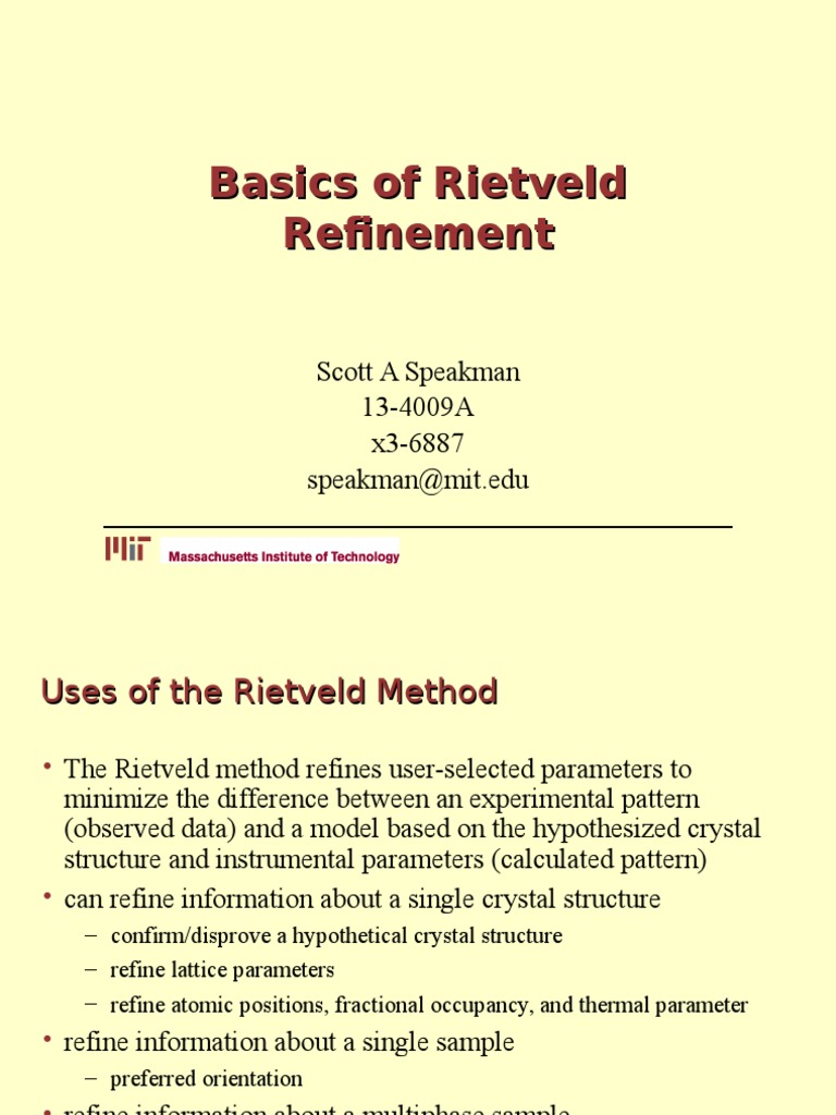 Rietveld | PDF | Crystallography | X Ray Crystallography