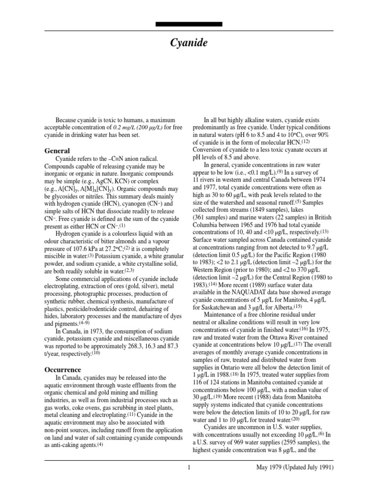 Cyanide General Pdf Cyanide Magnesium