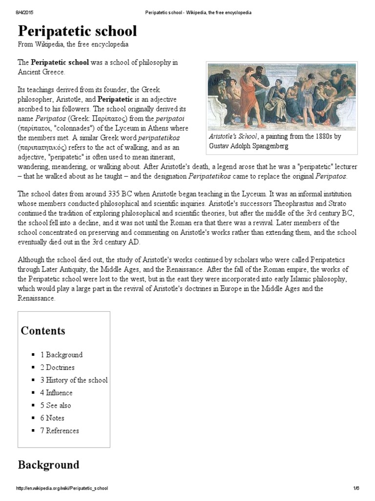 Peripatetic School | PDF