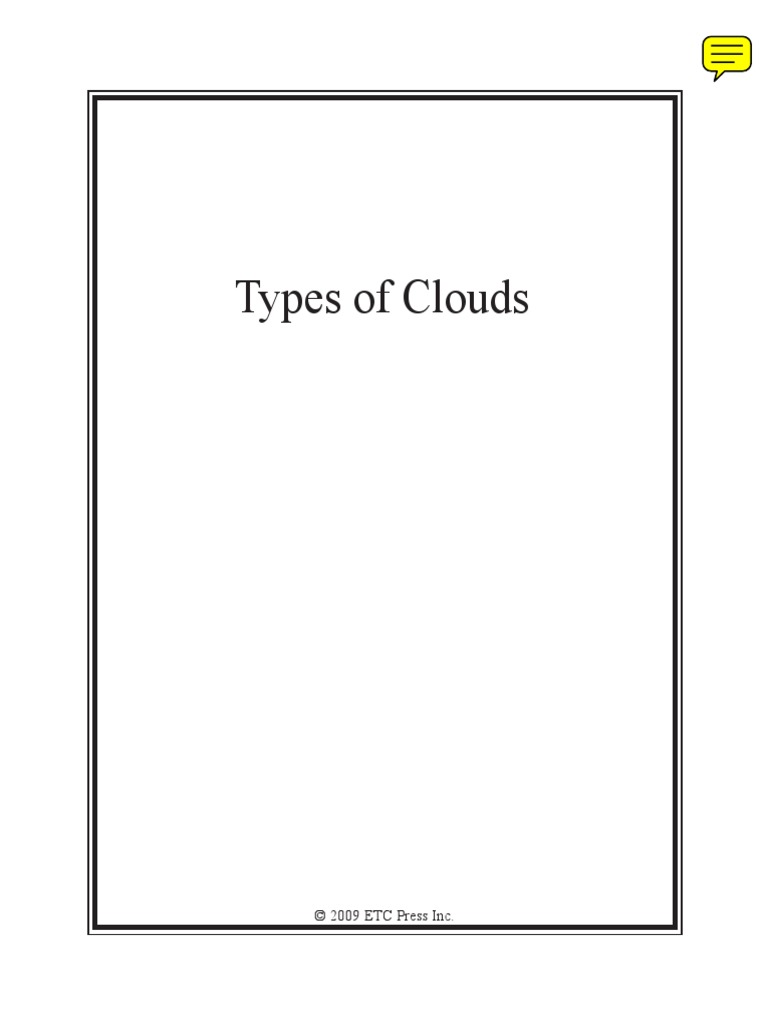 Science - Types of Clouds Booklet | PDF | Cloud | Clouds, Fog And ...