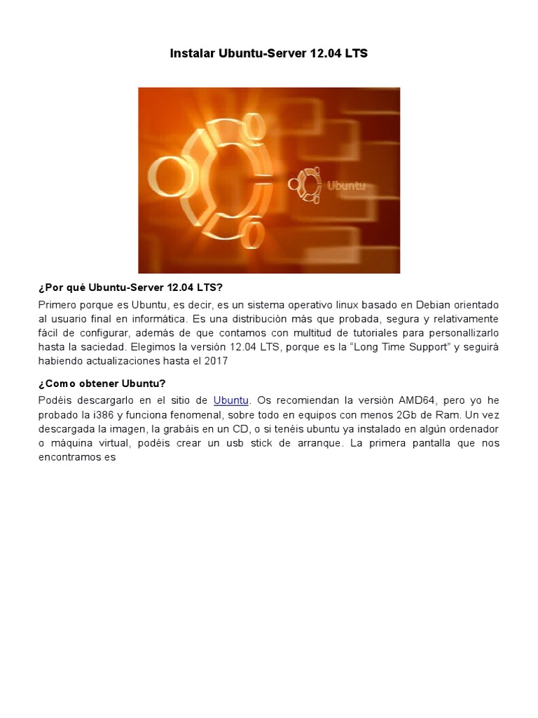 Manual de Instalacion de Ubuntu Server 12.04 | PDF | Ubuntu (sistema ...