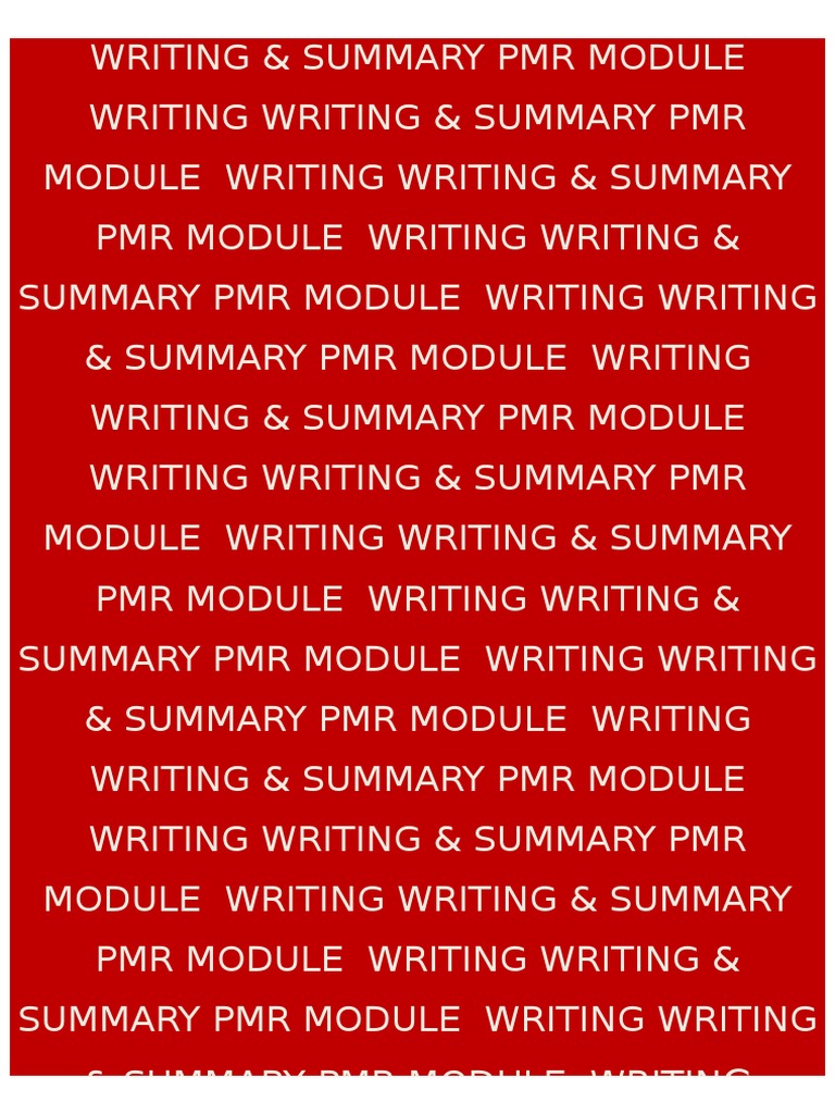 3 PMR Writing & Summary Modules 2012 | PDF | Oral Hygiene | Foods