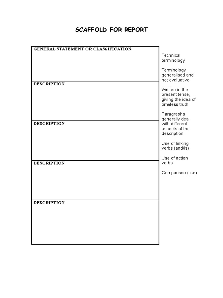 Scaffold For Report: General Statement or Classification | PDF