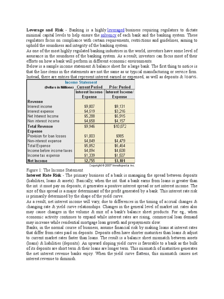 Leverage and Risk - : Leveraged Solvency | PDF | Banks | Interest