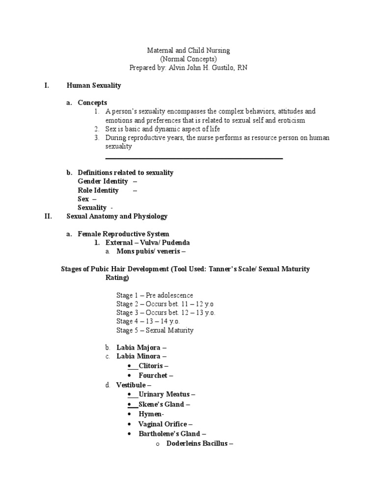 Maternal and Child Nursing - Student - Handouts | PDF | Menstrual Cycle ...