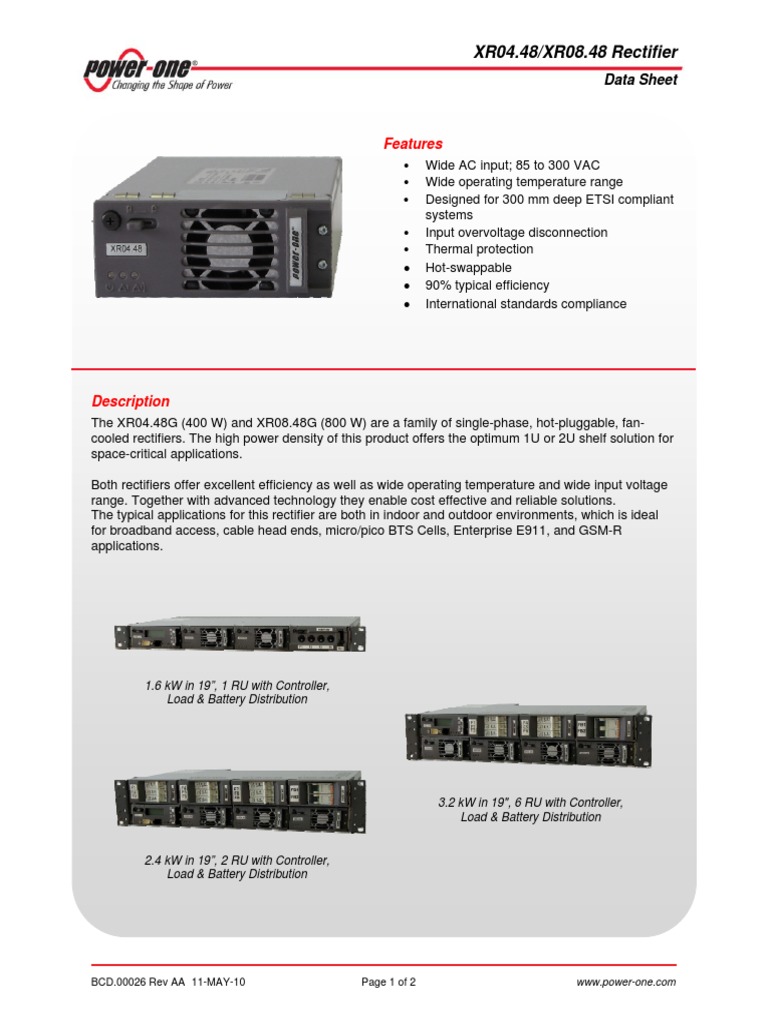 XR 0408 Rectifier | PDF | Rectifier | Battery (Electricity)