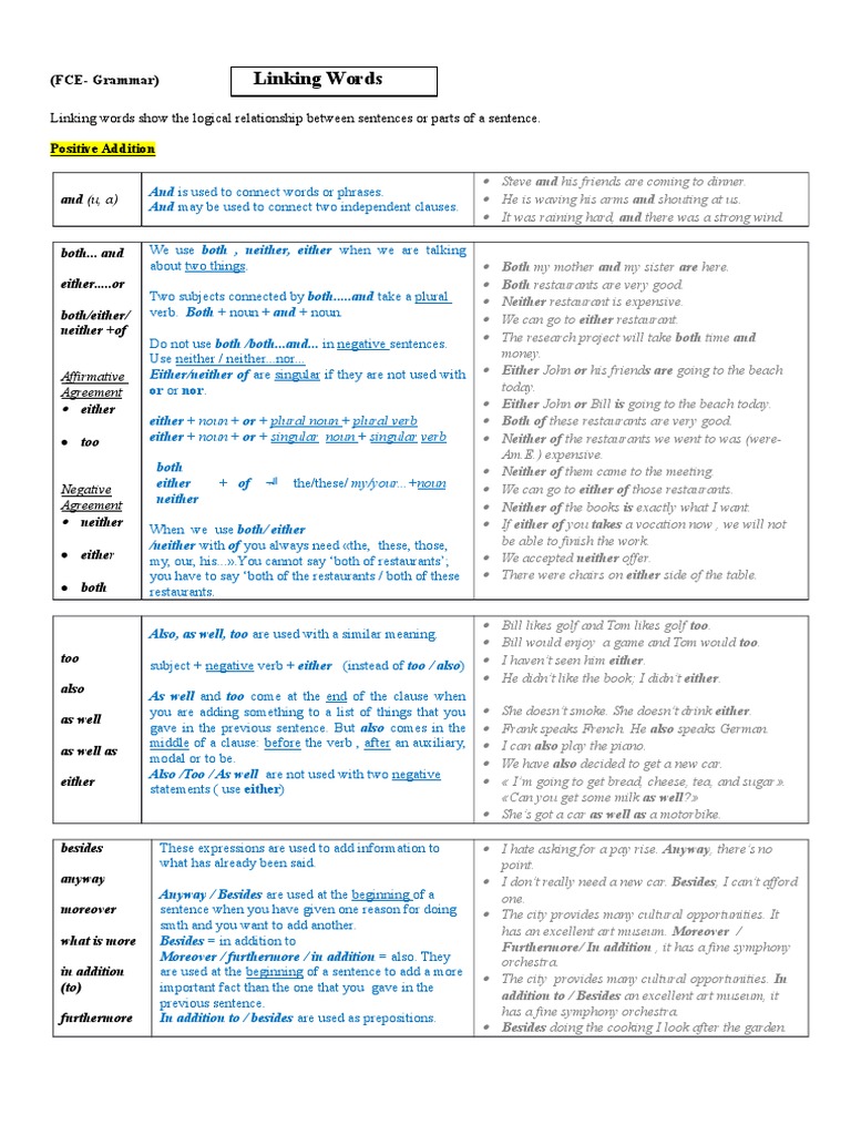 Types and Examples of Conjunctions | PDF | Language Arts & Discipline