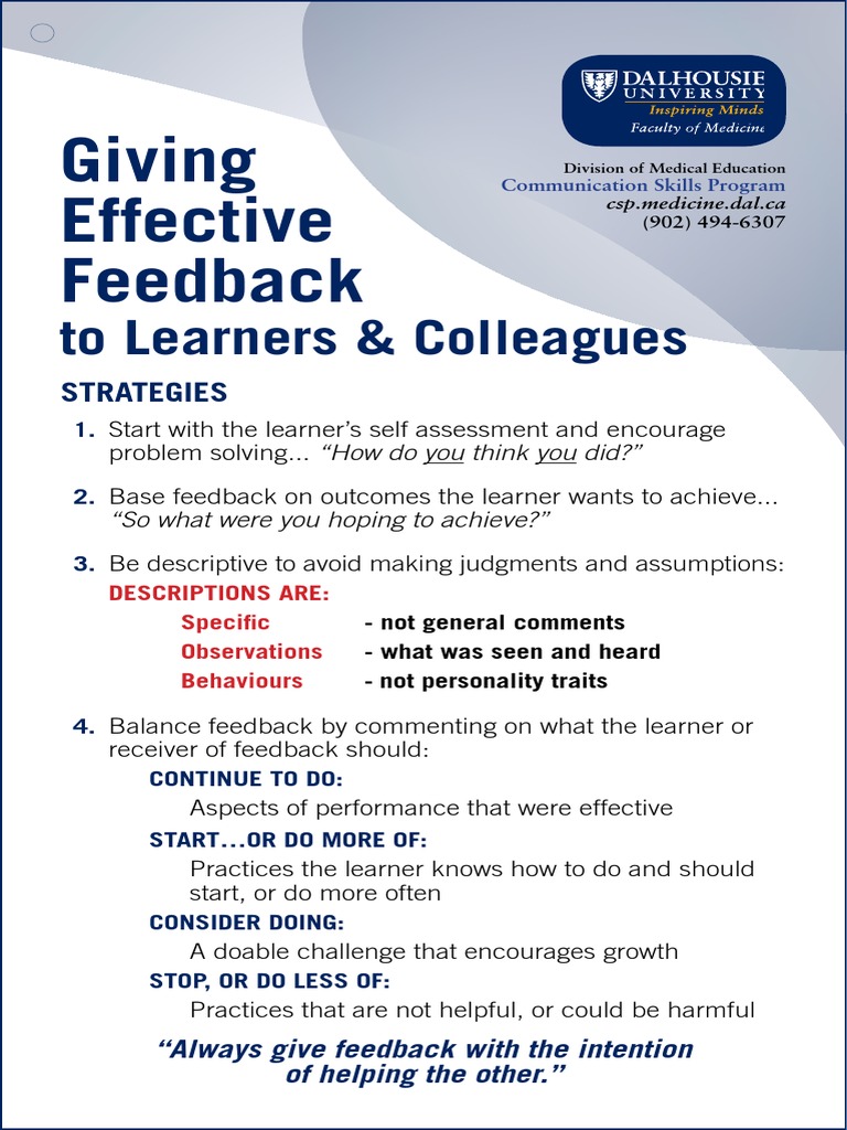 Characteristics of Effective Feedback | PDF | Science & Mathematics