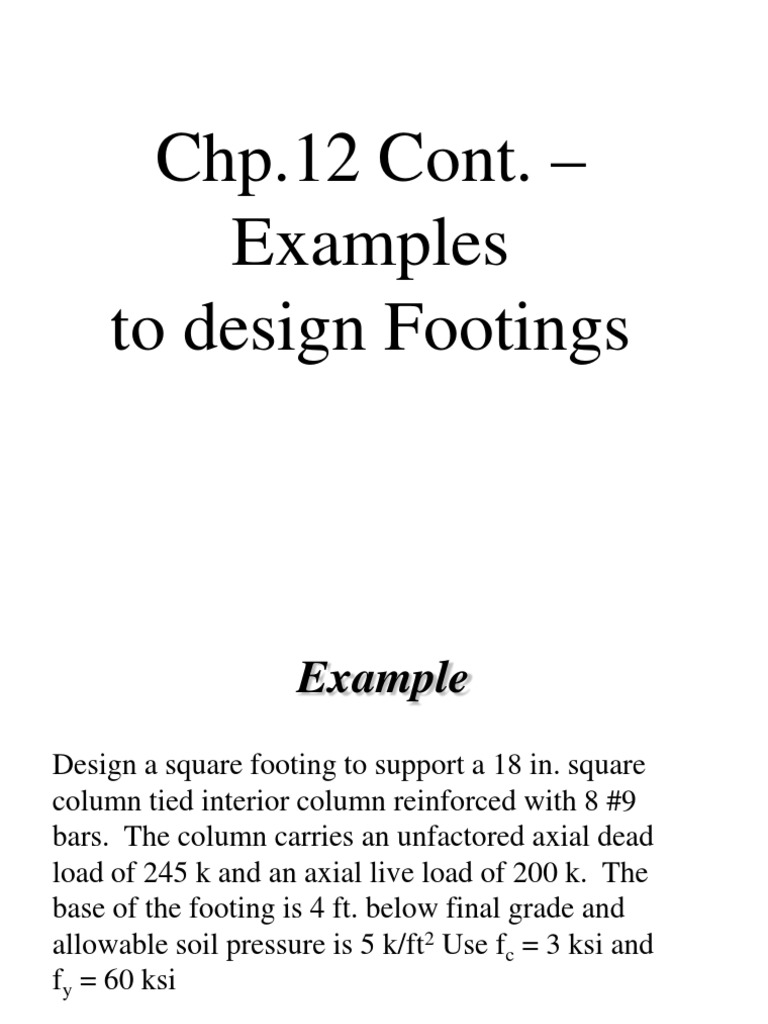 425 Footing Design Examples | PDF | Applied And Interdisciplinary ...