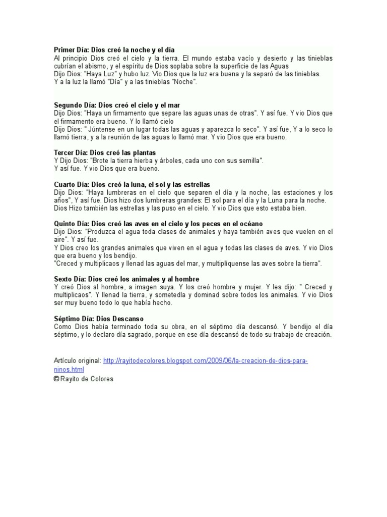 Aaron Triptico Primer Día | PDF | Mitos de la creación | Libro del Génesis