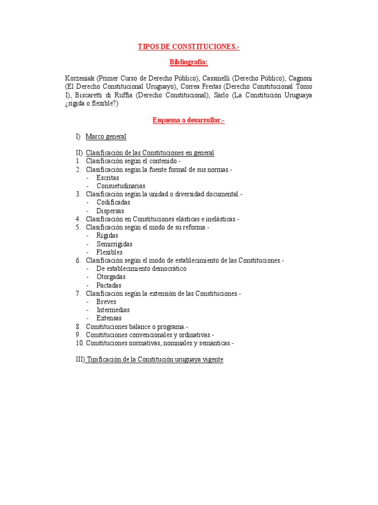 Tipos De Constituciones Pdf Constitución Estado Política