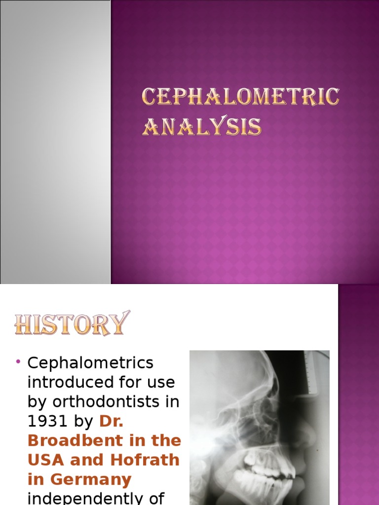 Cephalometric Analysis in Orthodontics | PDF | Skull | Human Head And Neck