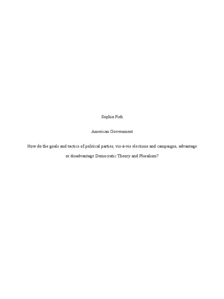 How Do The Goals and Tactics of Political Parties | PDF | Elections ...