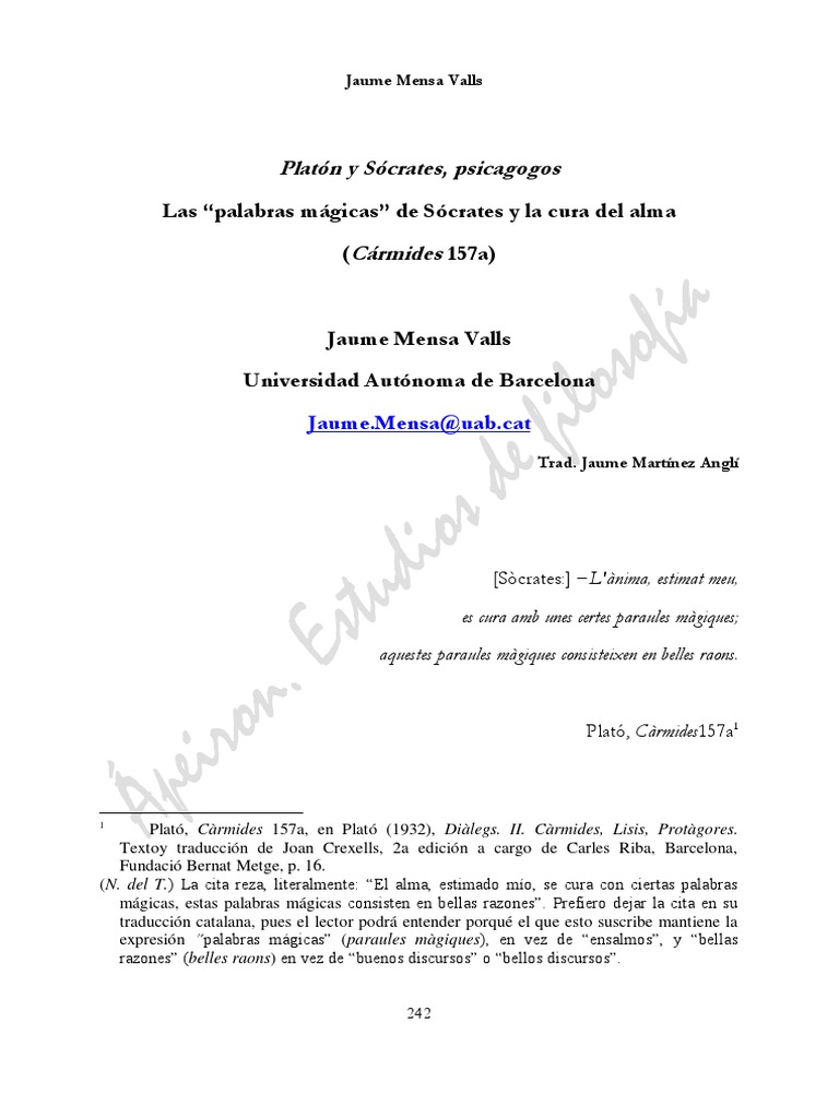 Carmides PDF | PDF | Platón | Sócrates