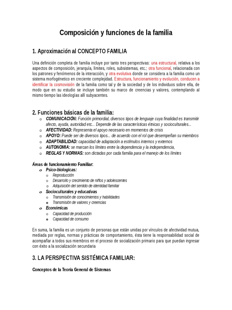 Composición y Funciones de La Familia | PDF | Adultos | Familia