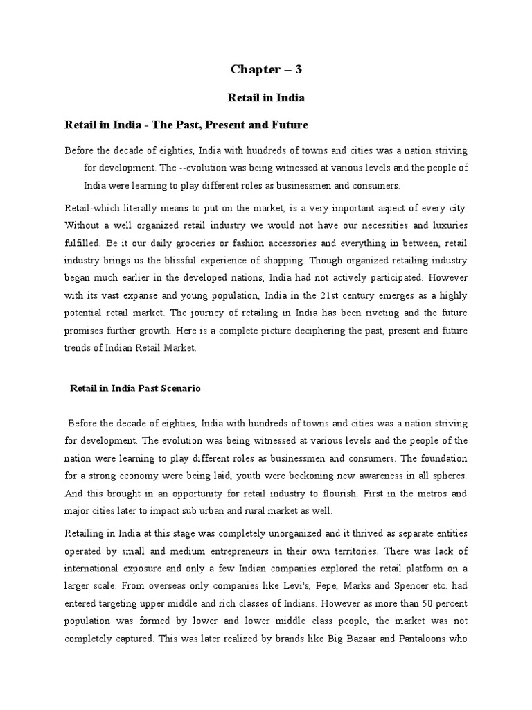 Chapter - 3: Retail in India Retail in India - The Past, Present and ...