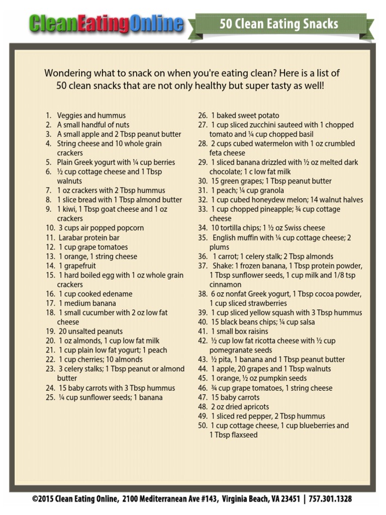 50 Clean Eating Snacks | PDF