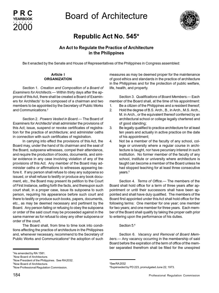 PRC Download | PDF | Licensure | Architect