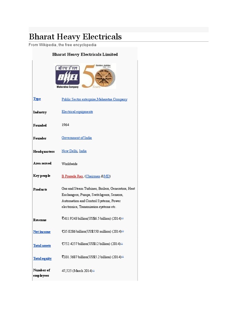 BHEL Wikipedia | PDF | Energy Technology | Power (Physics)