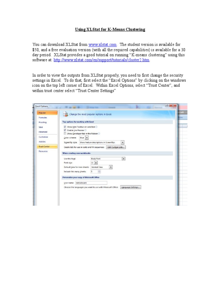 Guiding Students Through K-Means Clustering Using XLStat Software | PDF ...