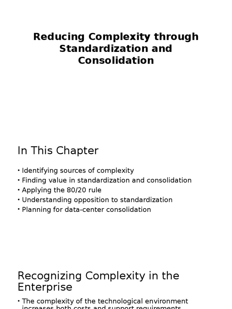 Ch04 Reducing Complexity Through Standardization and Consolidation | PDF | Data Center ...
