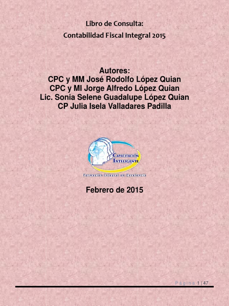 Libro Contabilidad Fiscal Integral 2015 | Estado financiero | Contabilidad