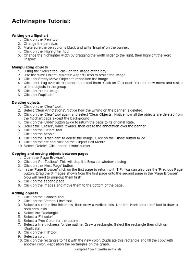 Activinspire Tutorial | PDF | Button (Computing) | System Software