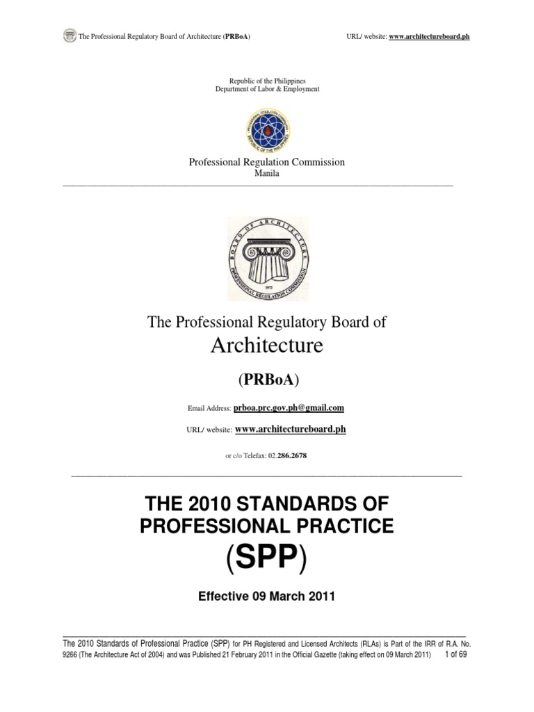 2010-Standards of Professional Practice PDF | PDF | Architect | General ...