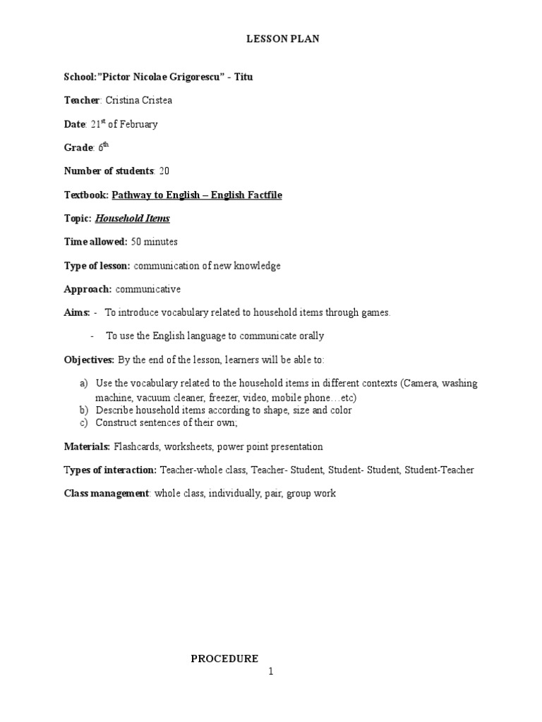 Lesson Plan 6th Grade | PDF | Lesson Plan | Human Communication